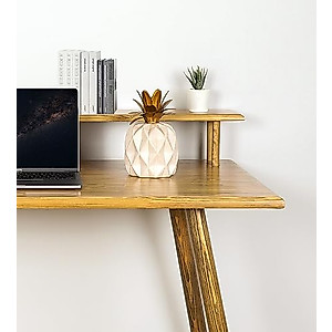 BAROKKO Solid Wood Desk 46"; Computer Desk;Home Office Desk with Monitor Shelf