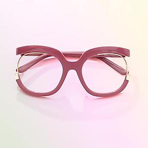 VOOGLAM Oversized Red Square Eyeglasses Glasses for Women with Clear Lens Fredia OX739865-05