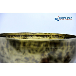 10-Inch Handmade Tibean Singing Bowl -Tiger Eye Antique Finished -Deep Sound ~ Perfect for Chakra Healing, Meditation and Sound Theraphy, Mallet & Cushions & Drumstic Included- Handmade in Nepal