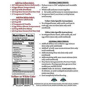 Gluten Free Yellow or White Cake Mix