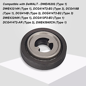 N484249 Angle Grinder Flanged Hex Nut Compatible with De-Walt Grinder DCG413B DCG413B-B3 DCG413P2-B3 DCG413R2 DCG414B DCG414T1 DCG414T2 DCG414T2-B3 DWE43214N DWE43231VS DWE4324-B3