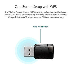 D-Link USB WiFi Adapter AC600 Mini Wireless Internet Dual Band MU-Mimo Wi-Fi Network Desktop Laptop (DWA-171),Black
