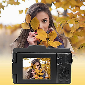 1080p Camera Digital Camera for Photography, Mini Vlogging Camera with 2.4 Inch HD Large Screen, 16x Digital Zoom, Detachable Lens, Built-in Microphones, Cool Stuff, Travel Essensials