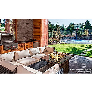 Outland Living 410 Series - 36-Inch Outdoor Propane Gas Fire Table, Espresso Brown/Square