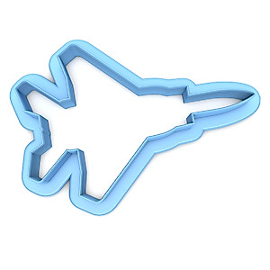 Sweet Prints Inc Fighter Jet (outline) Cookie Cutter - Dishwasher Safe (3.5")