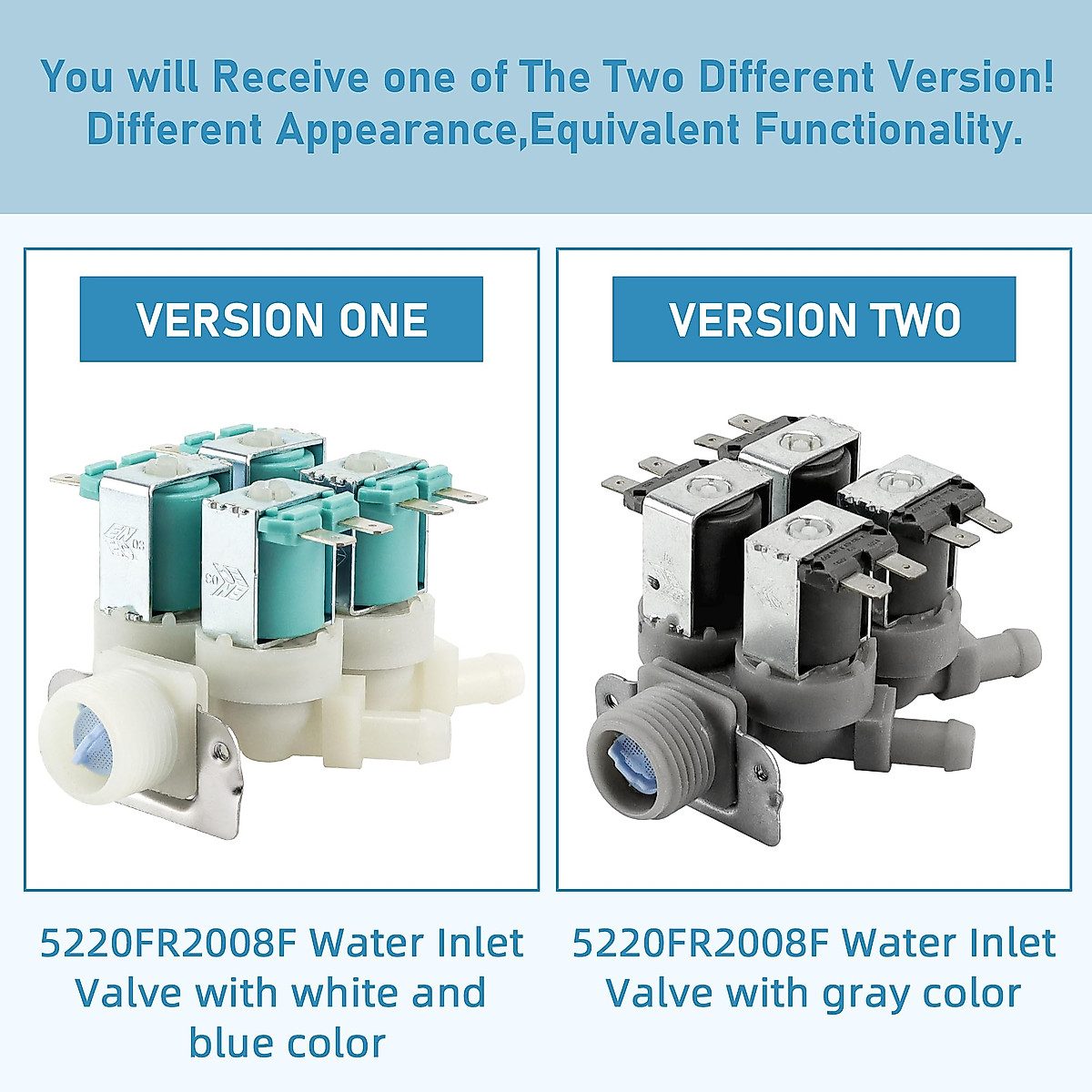 5220FR2008F Water Inlet Valve and Dispenser Valve Replacement Part Fit for kenMore&LG Washers by AMI PARTS