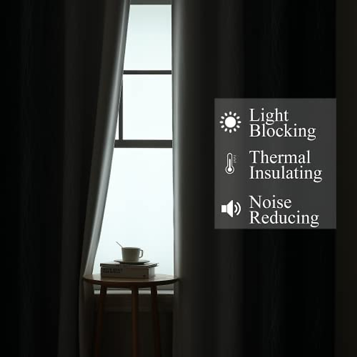 Estelar Textiler Navy Blue and Greyish White Blackout Curtains for Bedroom 84 Inches Long, Full Room Darkening Grommet Curtains for Living Room,Thermal Insulated Ombre Blackout Drapes,52Wx84L,2 Panels