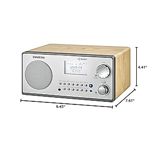 Sangean HDR-18 HD Radio/FM-Stereo/AM Wooden Cabinet Table Top Radio (Renewed)