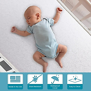 LA Baby 3" Waterproof Mini/Portable Crib Mattress Pad with Easy to Clean Cover, For Non-Full Size Cribs Only - Made in USA
