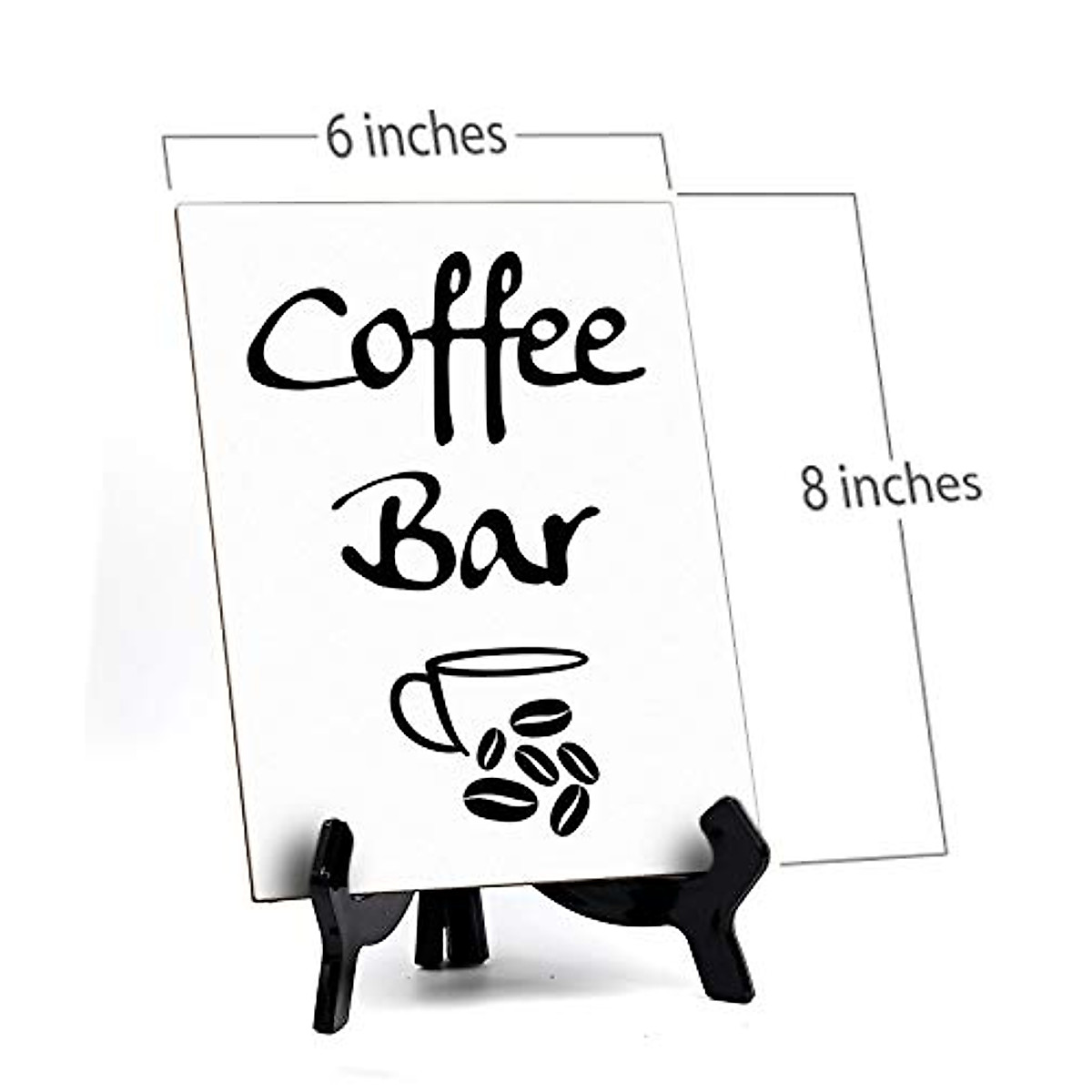 Signs ByLITA Coffee Bar, Table Sign, 6" x 8" (White)