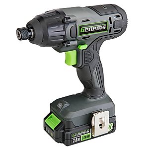 Genesis G20MAX GLID20B 20V Cordless 1/4" Impact Driver with Battery and Charger 2.0Ah, 1600 in-lbs, 2 Year Warranty