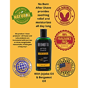 Foster and Lake - BERMOTTI After Shave, 2 Pack - 4 oz- No Burn & All Natural Soothing Skin Moisturizer