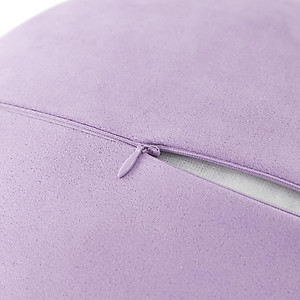 JWH Hand Crafted Flower Throw Pillow Cover Decorative Floral Pillow Case Round Cushion Stereo Pillowcase for Bedroom Bed Couch Living Room 14 Inch Purple Lilac