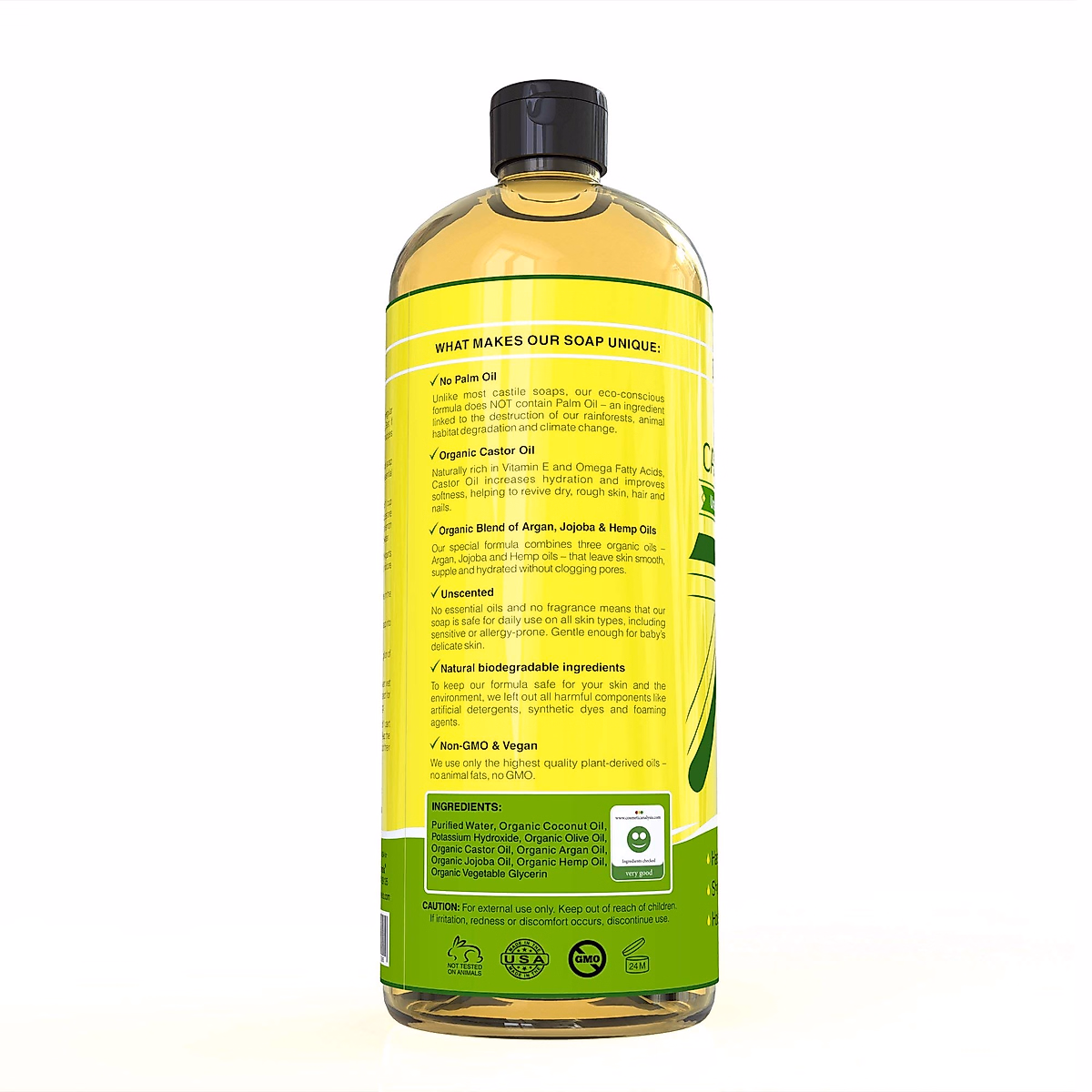 Seven Minerals EWG Verified Unscented Castile Soap & Sweet Orange Castile Soap