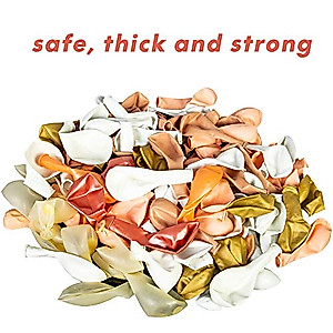 129 Pcs Blush Balloons Garland Arch Kit 12" 10" 5" Peach Rose Gold Pastel Orange Confetti Latex Metallic Balloons with 4Pcs Tools for Wedding Birthday Party Baby Shower Decorations