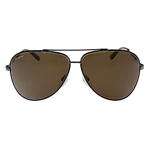 Salvatore Ferragamo Aviator Sunglasses SF131S 067 Gunmetal/Cocoa 60mm 131