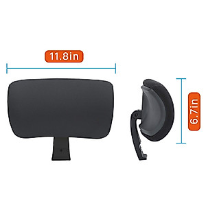 CLATINA Adjustable Height Upholstered Headrest for 247 Series Ergonomic High Swivel Executive Chair (Black)