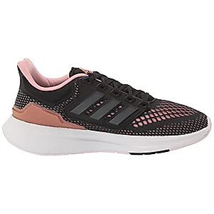 adidas Women's EQ21 Running Shoe, Core Black/Grey Six/Wonder Mauve, 8