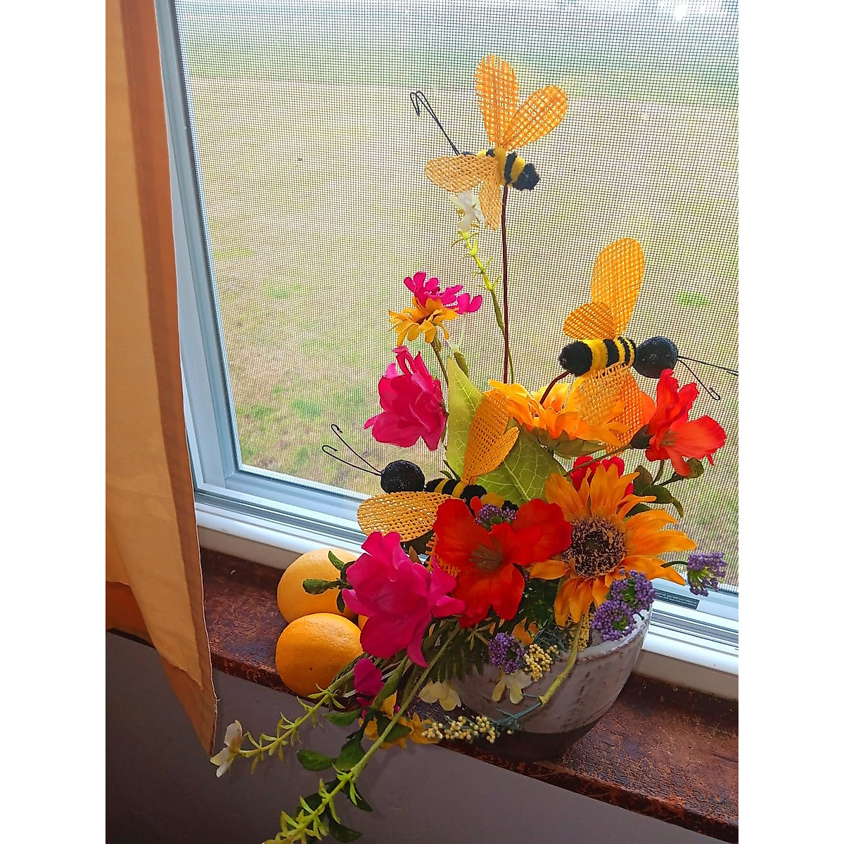 The Bridge Collection Primitive Burlap Bumblebee Spray/Pick