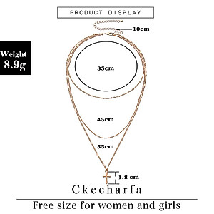 Sixexey Layered Necklaces Gold Stacked Adjustable Necklace Chain for Women
