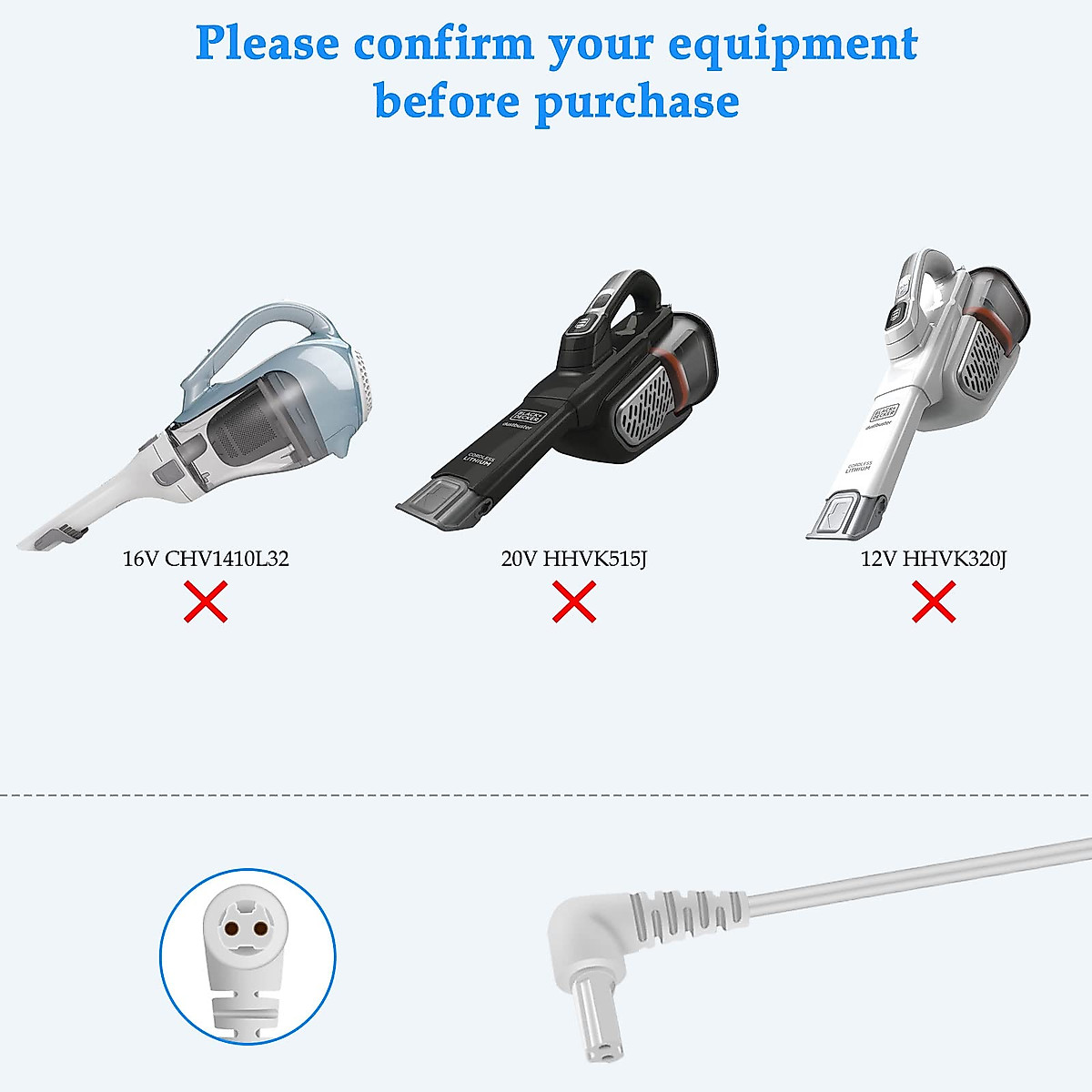 MULTIM 15V 90627870 Hand Vacuum Power Charger Supply Compatible with Black and Decker Dusbuster Handheld Vacuum HHVI315JO42 Replacement 90629039 Spillbuster Power Adapter Cord