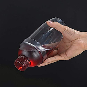 Plastic Shaker Cocktail 700cc / 24 oz Drink Mixer with Marks Clear Milk Tea Wine Shaker Bar Mixing Tool (24oz *2)