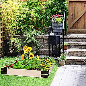 16 Pcs Garden Bed Corner Bracket- Black Pre-drilled Metal Garden Bed Corner Braces with M4 × 20MM Screws Planter Box Right Angle Brackets for Connecting Garden Bed