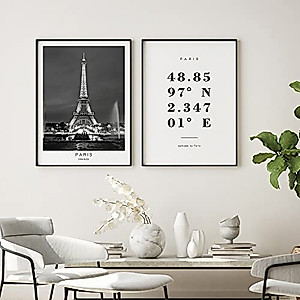 Dear Mapper Paris France View Abstract Road Modern Map Art Minimalist Painting Black and White Canvas Line Art Print Poster Art Print Poster Home Decor (Set of 3 Unframed) (16x24inch)