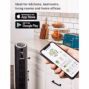 HOLMES 42" SmartConnect WI-FI Digital Tower Fan, ClearRead Display, Alexa Voice Control, 90° Oscillation, 5 Speeds, 4 Modes, 8-Hour Timer, Home, Bedroom or Office, Remote Control, Matte Black