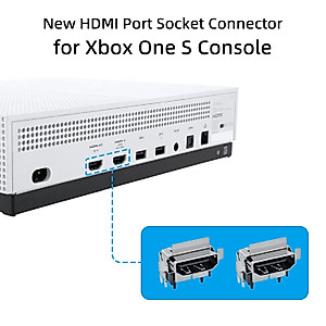 Tolesum 2 Packs HDMI Port Socket Hdmi Replacement for Xbox One S Slim Console HDMI Interface Connector Replacement