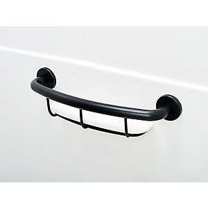 Shelf Grab Bar for Bathroom Shower Tub Kitchen Safety/304 Stainless Steel/Matte Black/ 18" x 5.5"