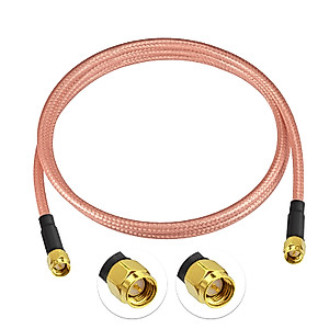 Eightwood SMA Male to SMA Male Cable RG400 Low Loss Coax 3 Feet for 4G LTE Antenna, WiFi Antenna, Wireless Router, Ham Radio