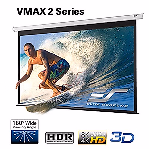 Elite Screens VMAX2, 120-inch 16:9, Wall Ceiling Electric Motorized Drop Down HD Projection Projector Screen, VMAX120XWH2