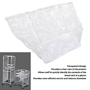 Pan Rack Cover, Bun Pan Rack Cover, Waterproof and Dustproof Bread Rack Cover, Transparent Foldable Foodservice Bread Rack Cover for Home Kitchen Restaurant Bakery (10 Tier)