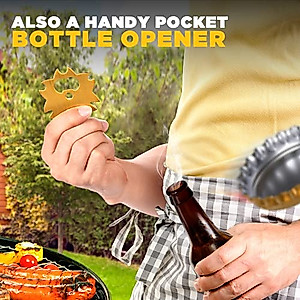 Grill Scraper BBQ Stocking Stuffer - Kitchen Gadgets Accessories Gifts for Men Women Safe Grate Cleaner Tools with Bottle Opener for Barbeque Cleaning Bristle-Free Must Have Cool Grilling Gifts Ideas