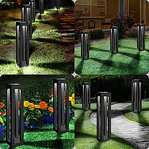 Solar Pathway Lights Outdoor Waterproof 19", 4 Pack Outdoor Floor Lamps Stainless Steel Decorative, Solar Path Lights for Walkway Pathway Yard Garden Patio Driveway