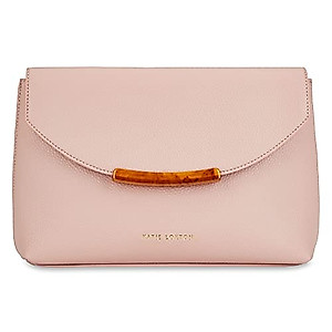 KATIE LOXTON Dani Tortoiseshell Womens Medium Vegan Leather Handbag Purse Clutch Dusty Pink