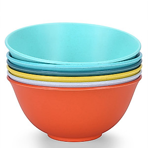Homestockplus Unbreakable Cereal Bowls 23 OZ Microwave and Dishwasher Safe BPA-Free Eco-Friendly Bowl Assorted Color Dessert Bowls for Serving Soup, Oatmeal, Pasta and Salad[Set of 6]