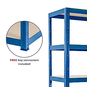 Garage Shelving Units: 71 x 35 x 18 inches | Heavy Duty Racking Shelves for Storage - 1 Bay, Blue 5 Tier (37 lbs Per Shelf), 2000 lbs Capacity | for Workshop, Shed, Office | 5 Year Warranty
