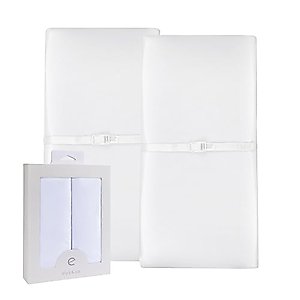 Ely's & Co. Changing Pad Cover Set | Cradle Sheet Set 100% Cotton Jersey Knit 2 Pack (White)