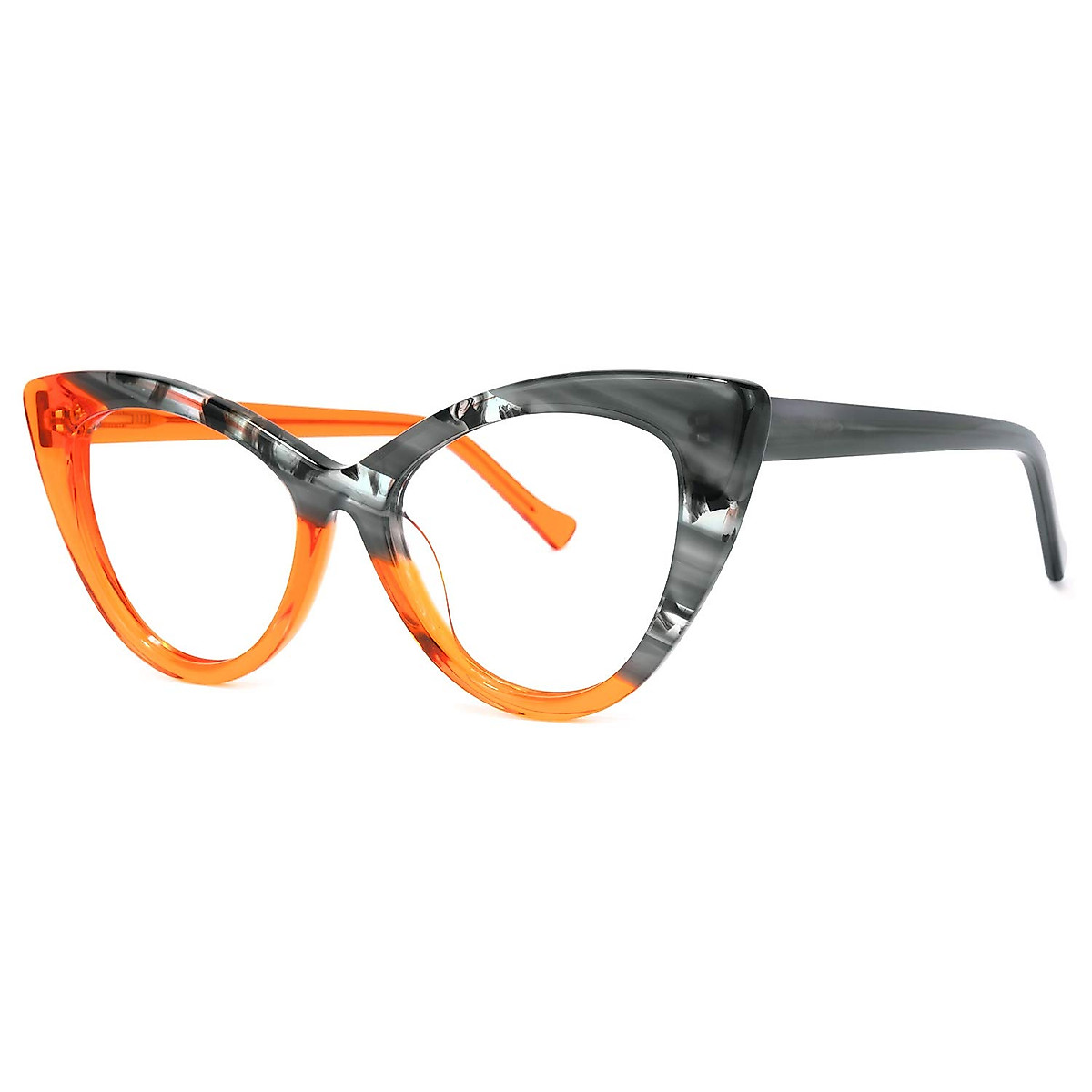 Zeelool Trendy Cat Eye Glasses Frame for Women with Non-prescription Clear Lens Maxine WA454518-04 Orange