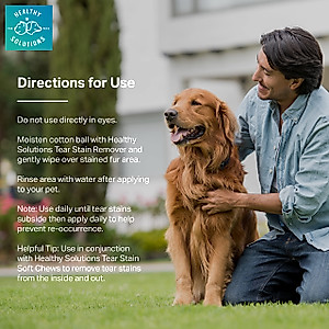 Tear Stain Remover for Dogs - 4 fl oz Solution for White Dogs & All Other Dog Breeds - Eliminates Unsightly Eye Tear Stains for Dogs & Cats