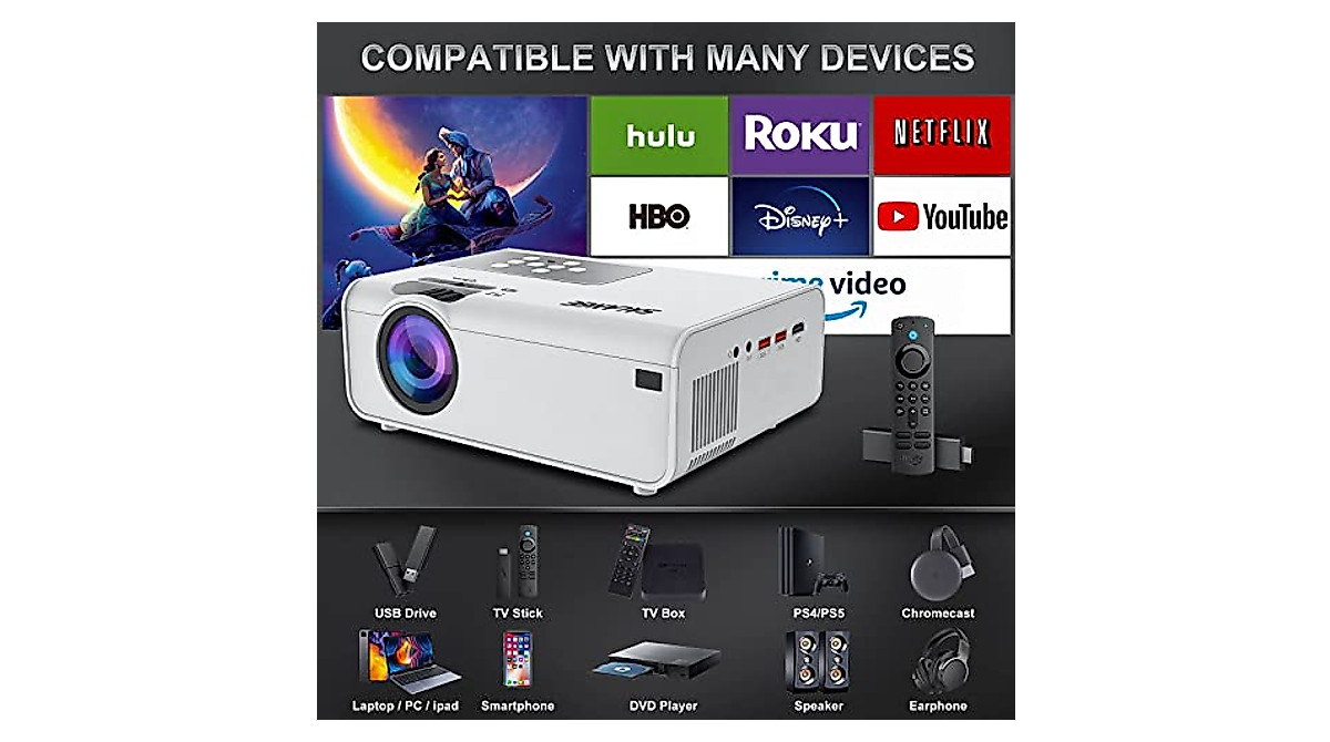 Salange Mini Projector 1080P with Wifi & Bluetooth