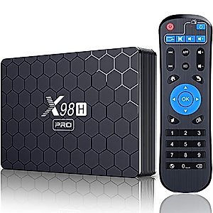Android TV Box 12.0, X98H PRO Smart TV Box H618 4GB 32GB Support 2.4G/5.8G WiFi6 1000M Ethernet LAN Bluetooth 5.0 3D/6K Video Android Box Set Top TV Box
