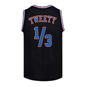 CNALLAR Youth Basketball Jersey 1/3 Tweety Space Movie Jersey 90S Kids Sport Shirt S-XL Black (Black, Youth Large)