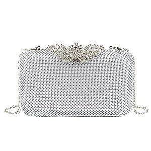 Oweisong Women’s Sparkly Evening Clutch Handbag Rhinestone Crystal Wedding Purse Sequin Glitter Shoulder Bag for Party
