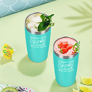 Teacher Gifts for Women, Teacher Gifts Stainless Steel Insulated Travel Tumbler with Lid, Christmas Birthday Teachers Day Appreciation Thank You Gifts for Teacher Tutor Professor Women(20oz, Mint)