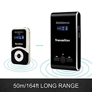 Retekess T130 Church Translation System, Wireless Tour Guide System, 99 Channels, for Teaching, Factory, Social Distancing(2 Transmitter 25 Receivers)