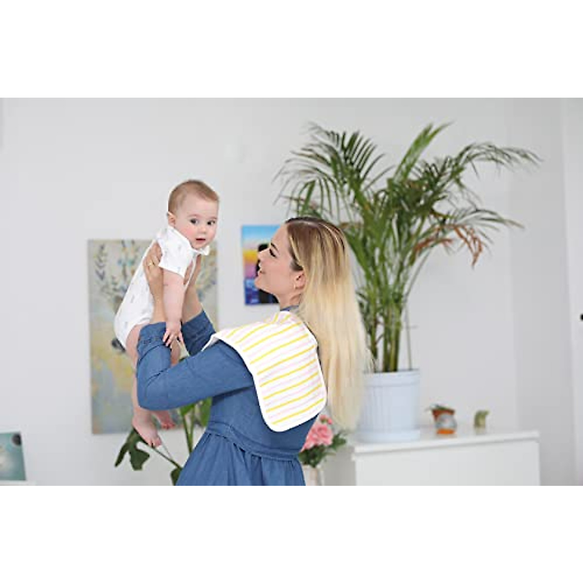 BaeBae Goods Burp Cloths for Baby Girl - Ultra Absorbent Burping Rags - Anti Shrink Unisex Burpy Clothes - Super Soft Jersey Cotton, Large 21"x10" - Thick for Newborn Cloth Diapers - 6 Pack