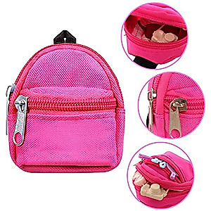 BARWA 5 Pcs Doll Travel Accessories 2 Doll Backpack Bag with Zipper with 2 Sunglasses 1 Telescope for 11.5 inch Doll…